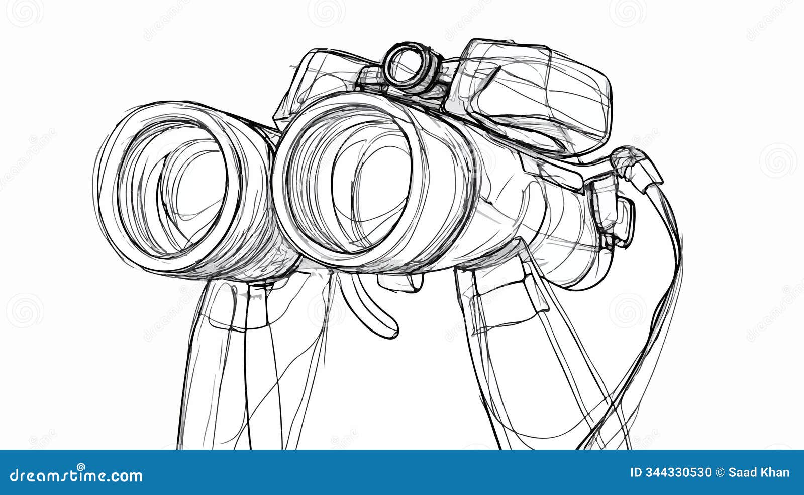 Continuous One Line Drawing of Binocular Stock Illustration ...