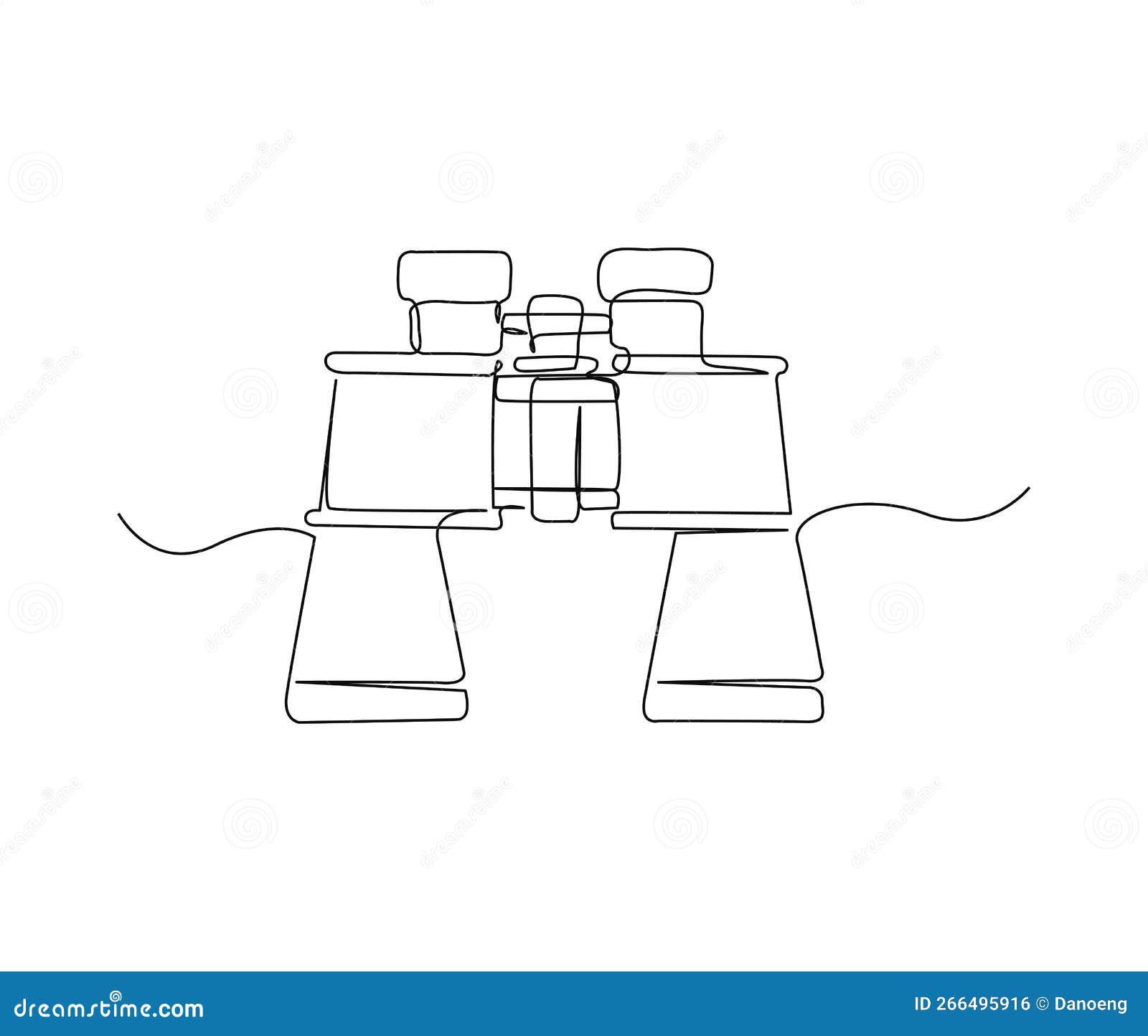 Continuous One Line Drawing of Binocular. Binocular Single Line Art ...