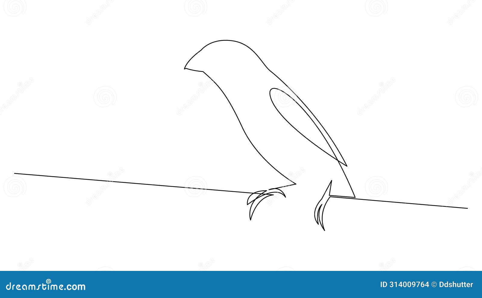 Continuous One Line Drawing of a Bird Sitting on a Branch. Abstract ...