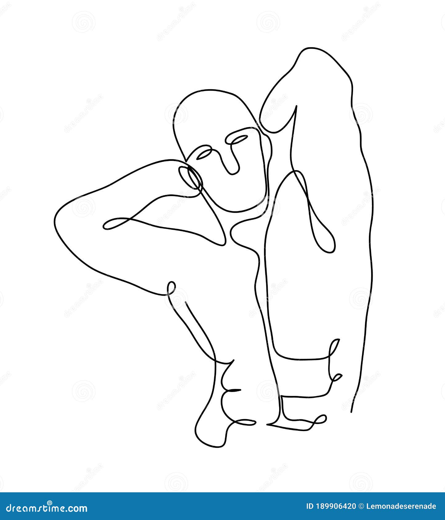 Continuous One Line Drawing of a Bodybuilder Flexing His Muscles Stock ...