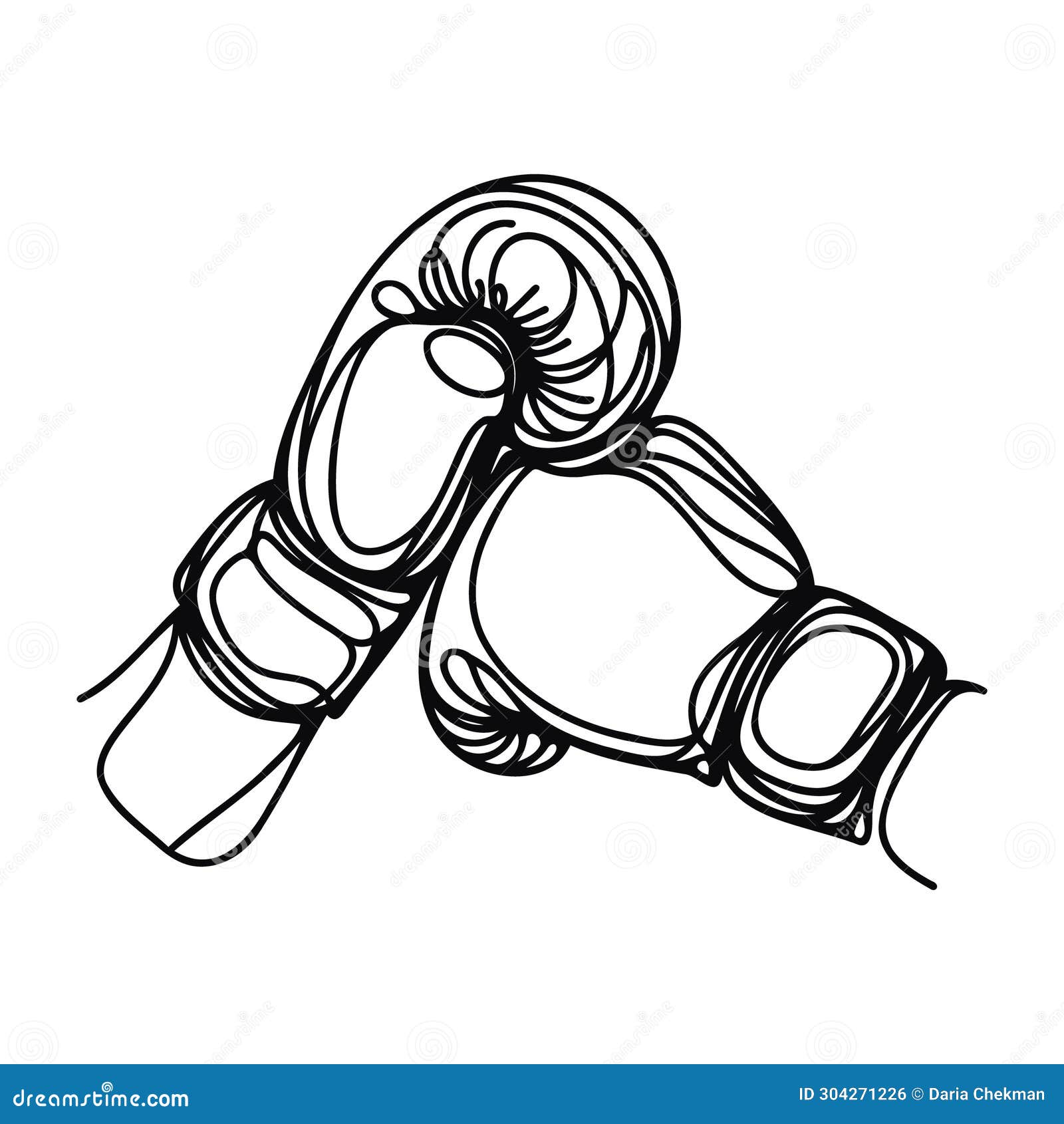 Continuous One Line Drawing of Boxing Gloves. Stock Vector ...