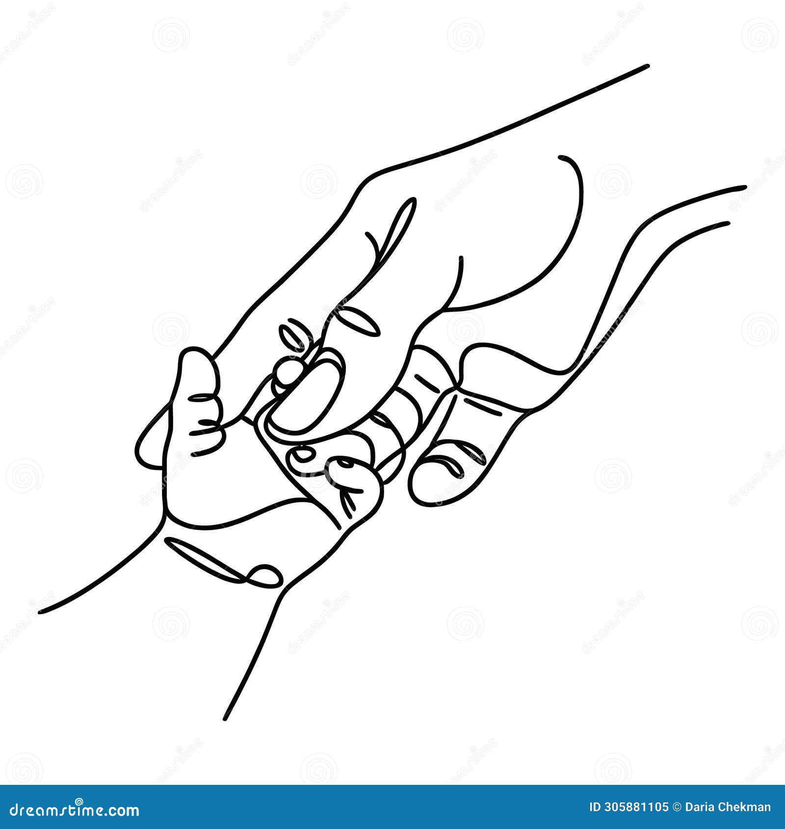 Continuous One Line Drawing Boy S Hand and Father S Hand . Happy Father ...
