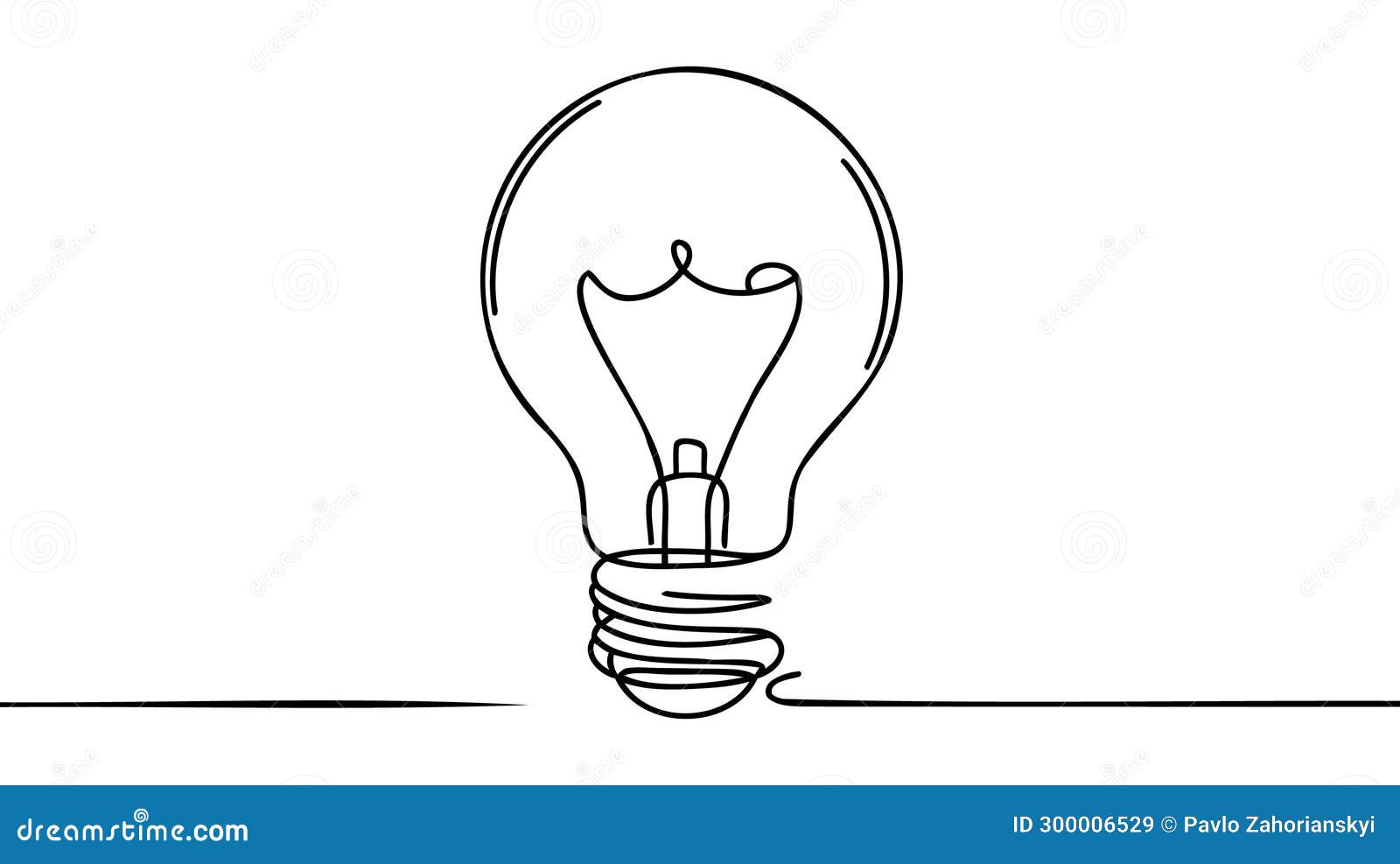 Continuous One Line Drawing Bulb Lamp Vector Illustration Minimalism ...