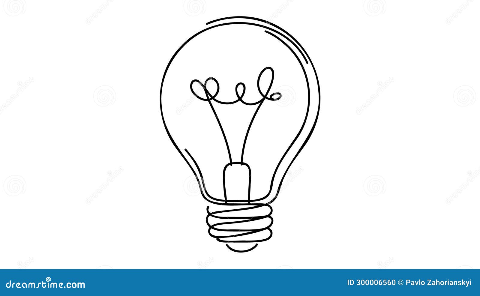 Continuous One Line Drawing Bulb Lamp Vector Illustration Minimalism ...