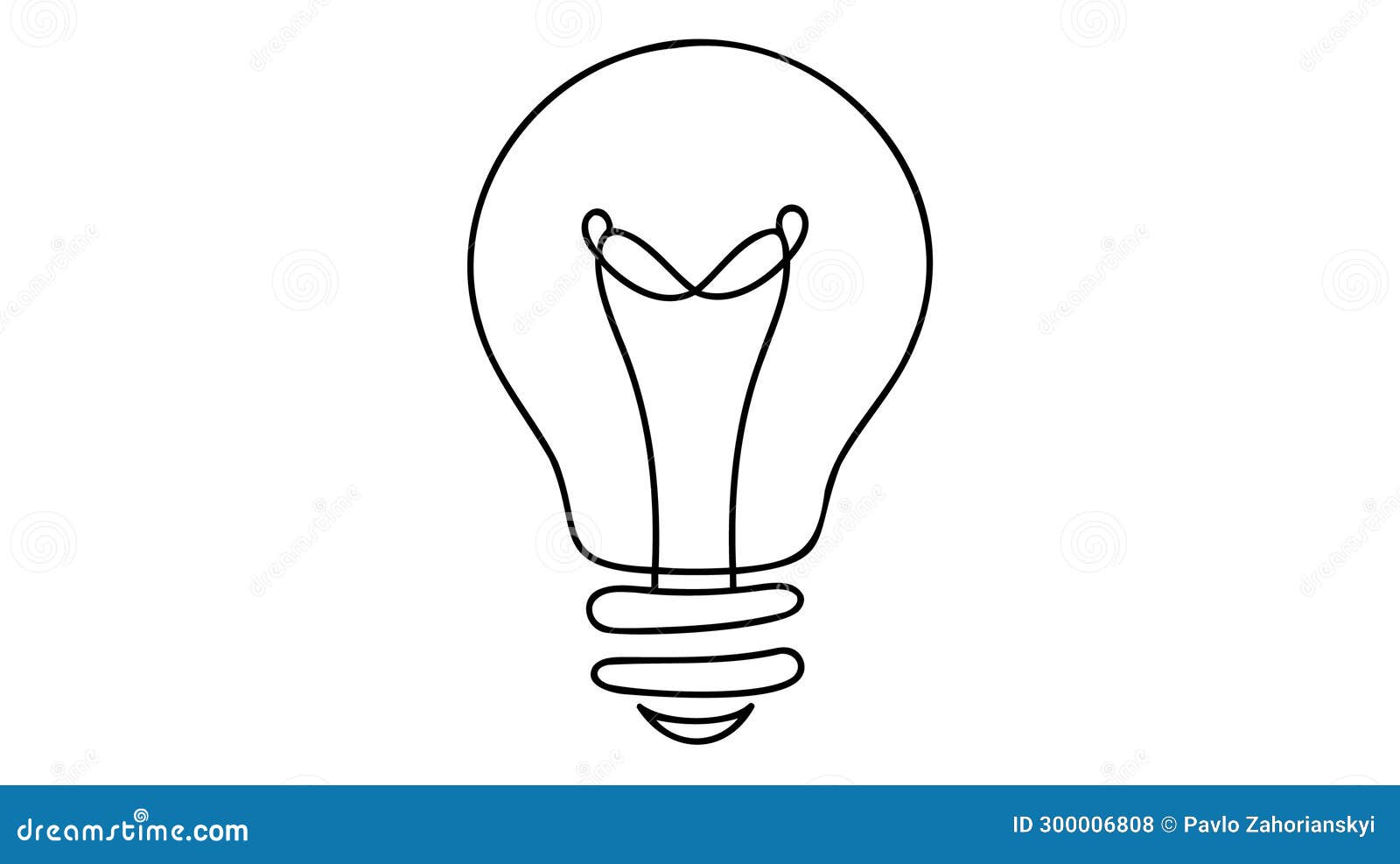 Continuous One Line Drawing Bulb Lamp Vector Illustration Minimalism ...