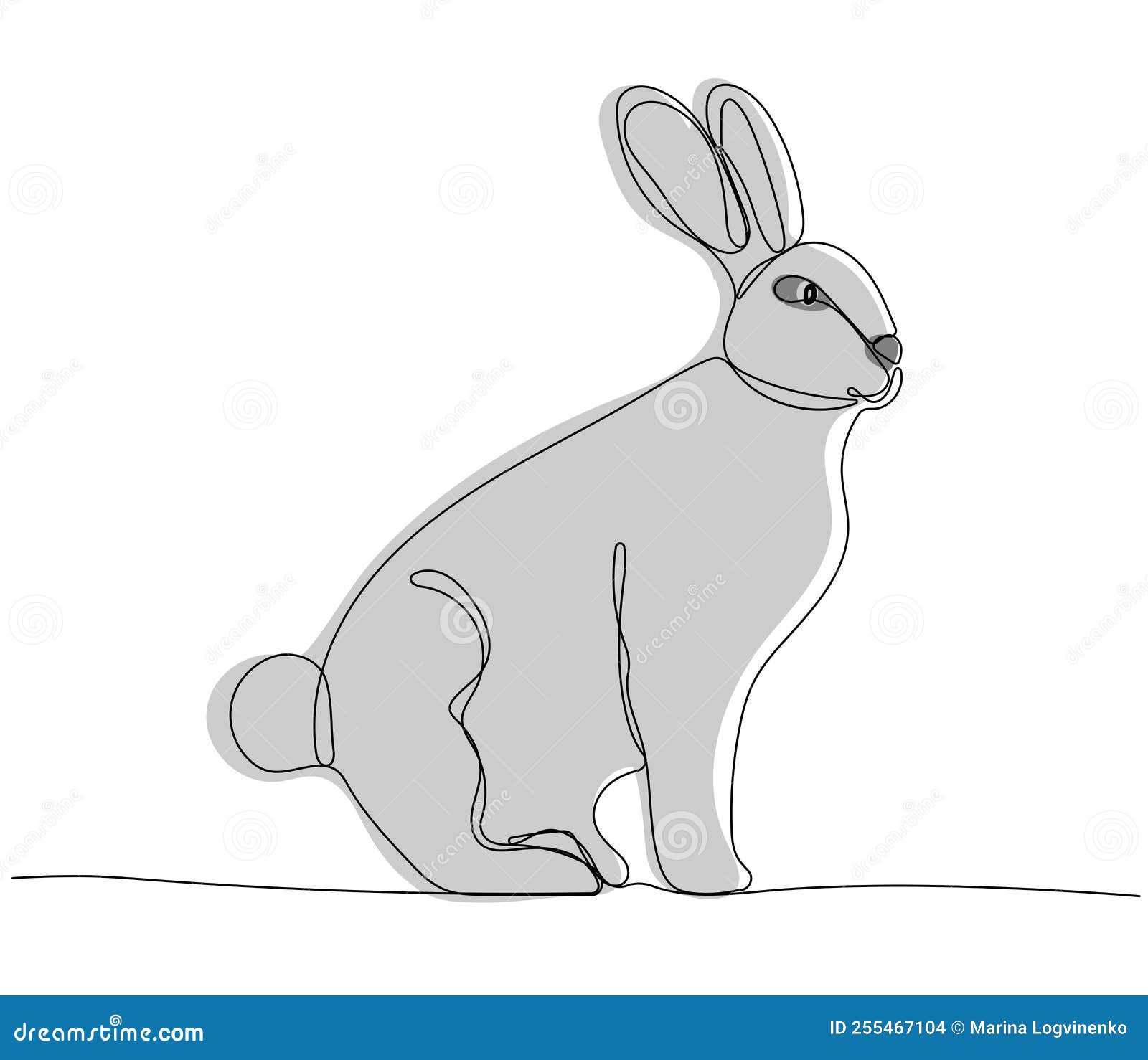 Continuous One Line Drawing of Bunny or Rabbit Stock Vector ...