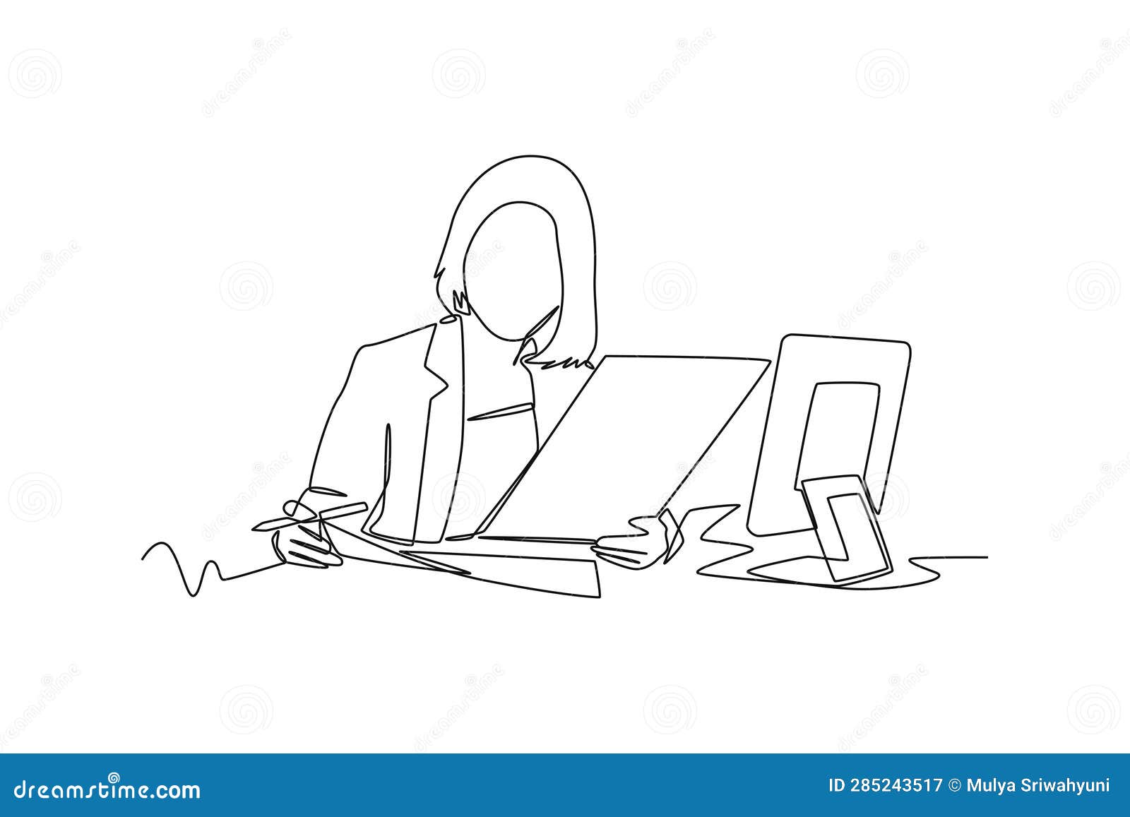 Continuous One Line Drawing Business Concepts of Analytics, Planning ...