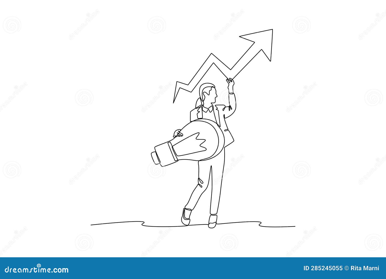 Continuous One Line Drawing Business Concepts of Analytics, Planning ...