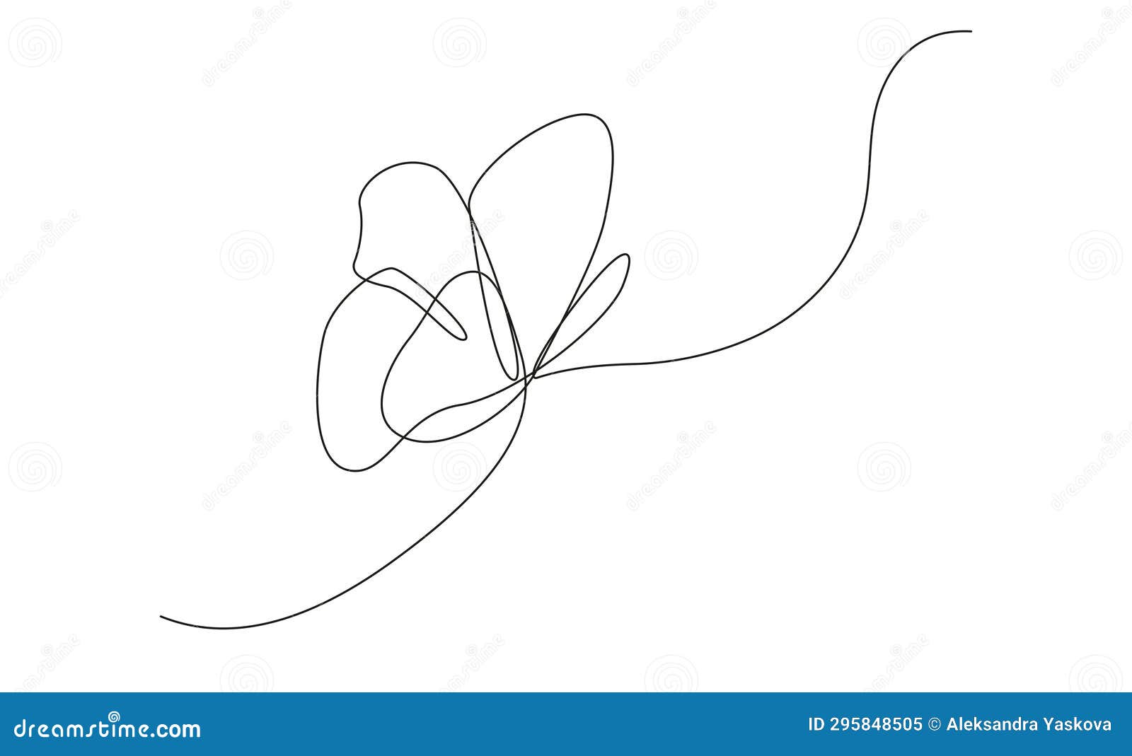 Continuous One Line Drawing of Butterfly. Elegant Simple Linear Logo ...