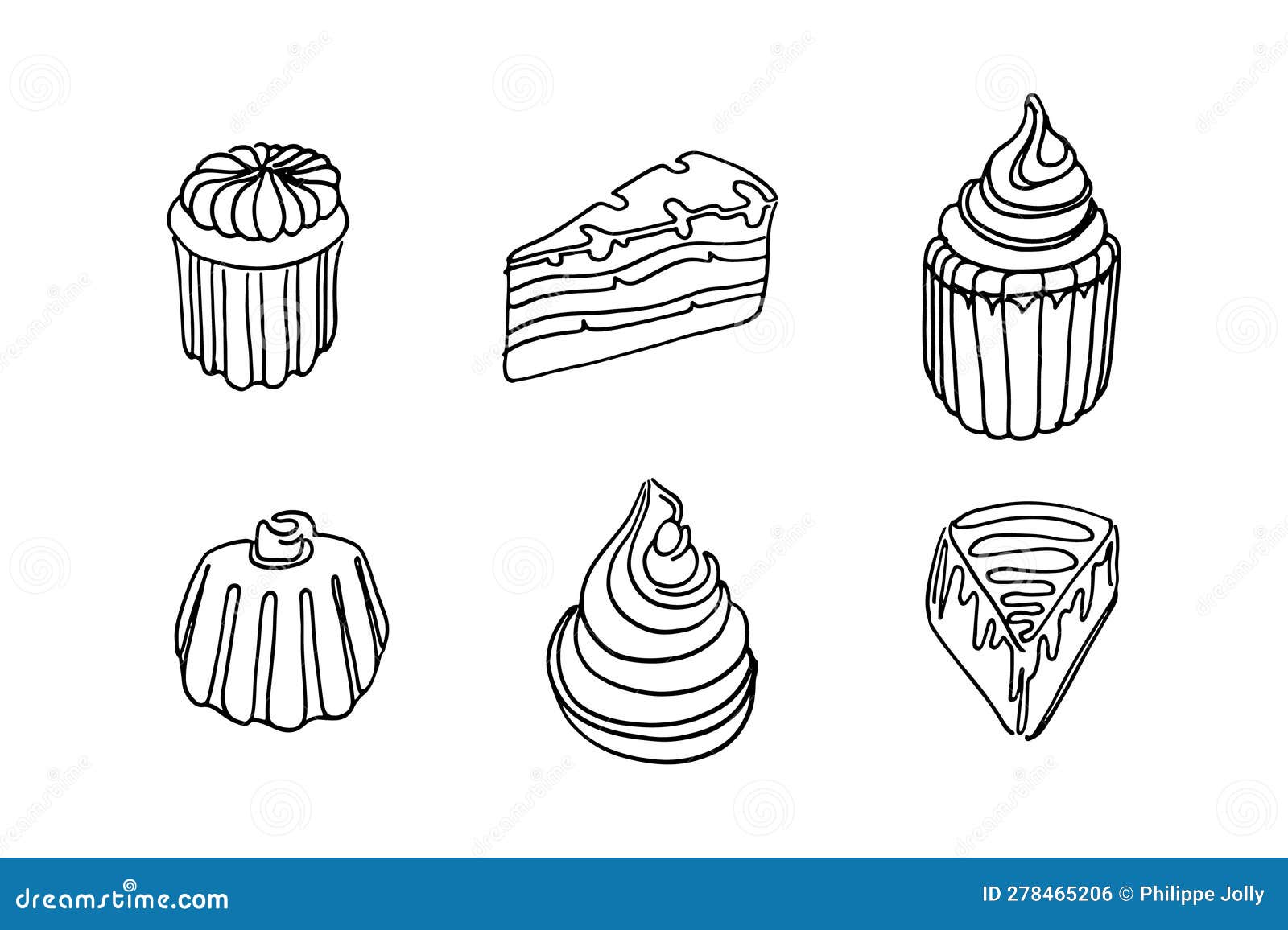 Continuous One Line Drawing of Cake, Vector, Illustration on Isolated ...