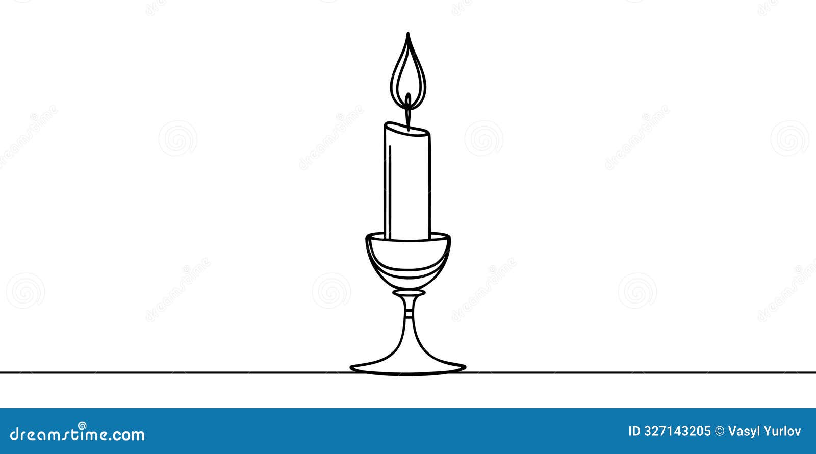 Continuous One Line Drawing of Candle in a Candlestick Stock ...