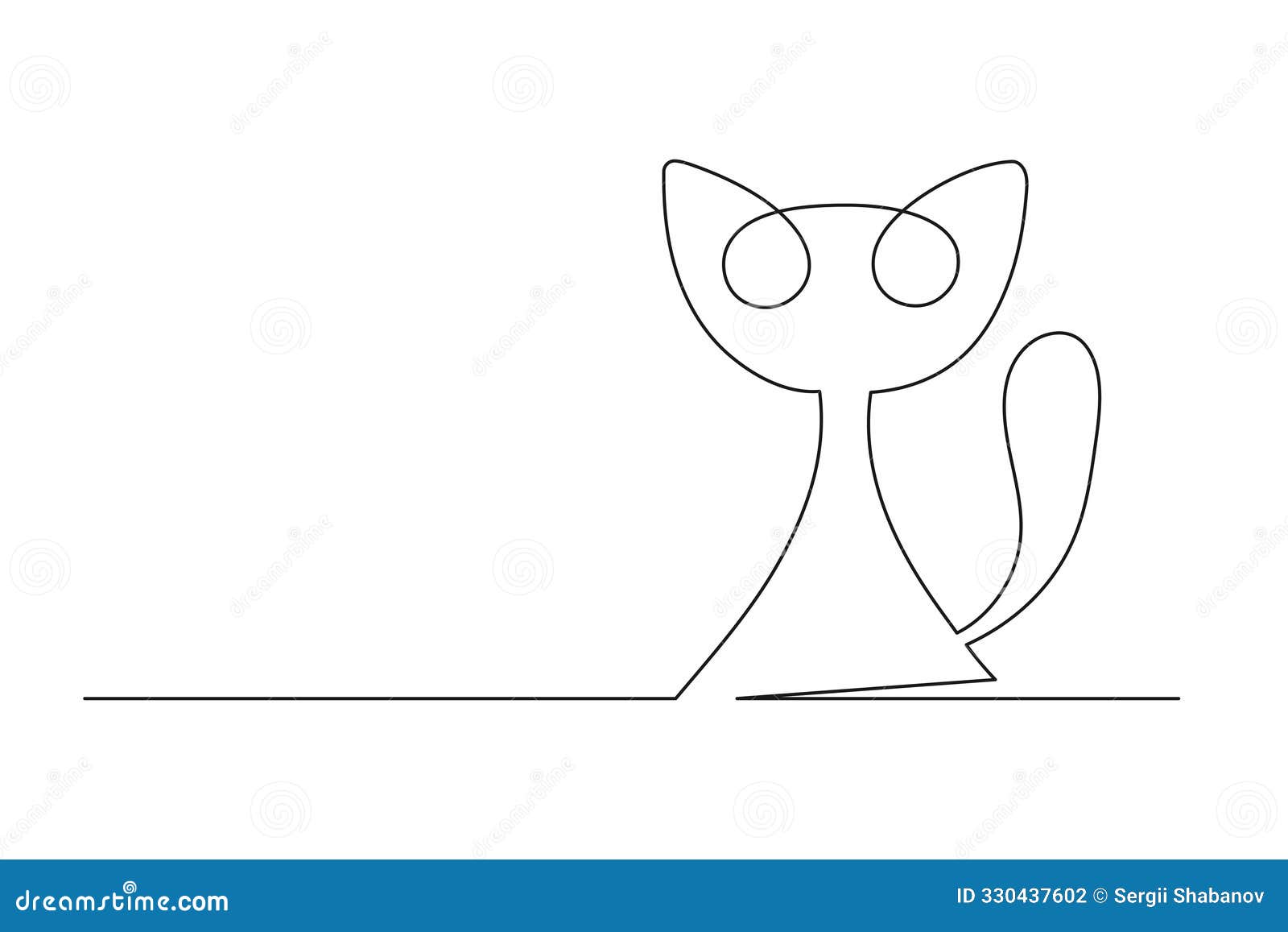 Continuous One Line Drawing of Cat Stock Vector - Illustration of ...