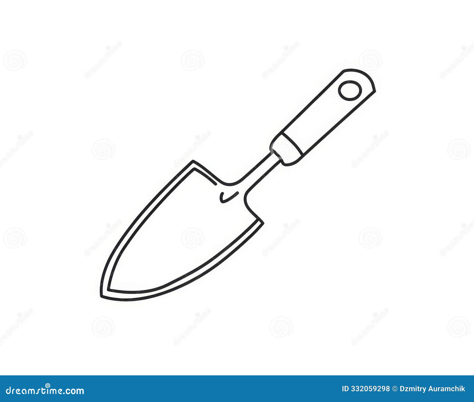 A Continuous One-line Drawing of Cement Shovel Modern Illustration ...