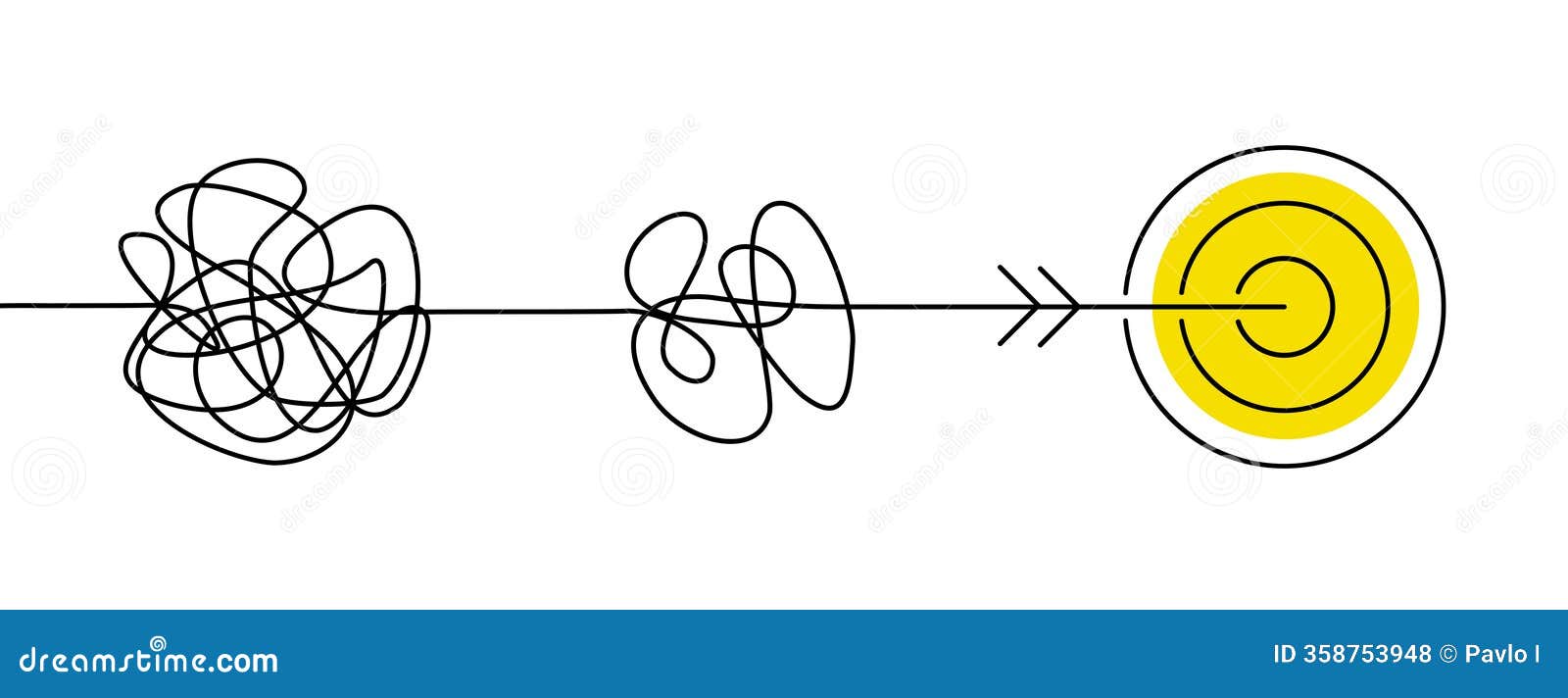 Continuous One Line Drawing of Chaos Tangle Which Gradually Turns into ...