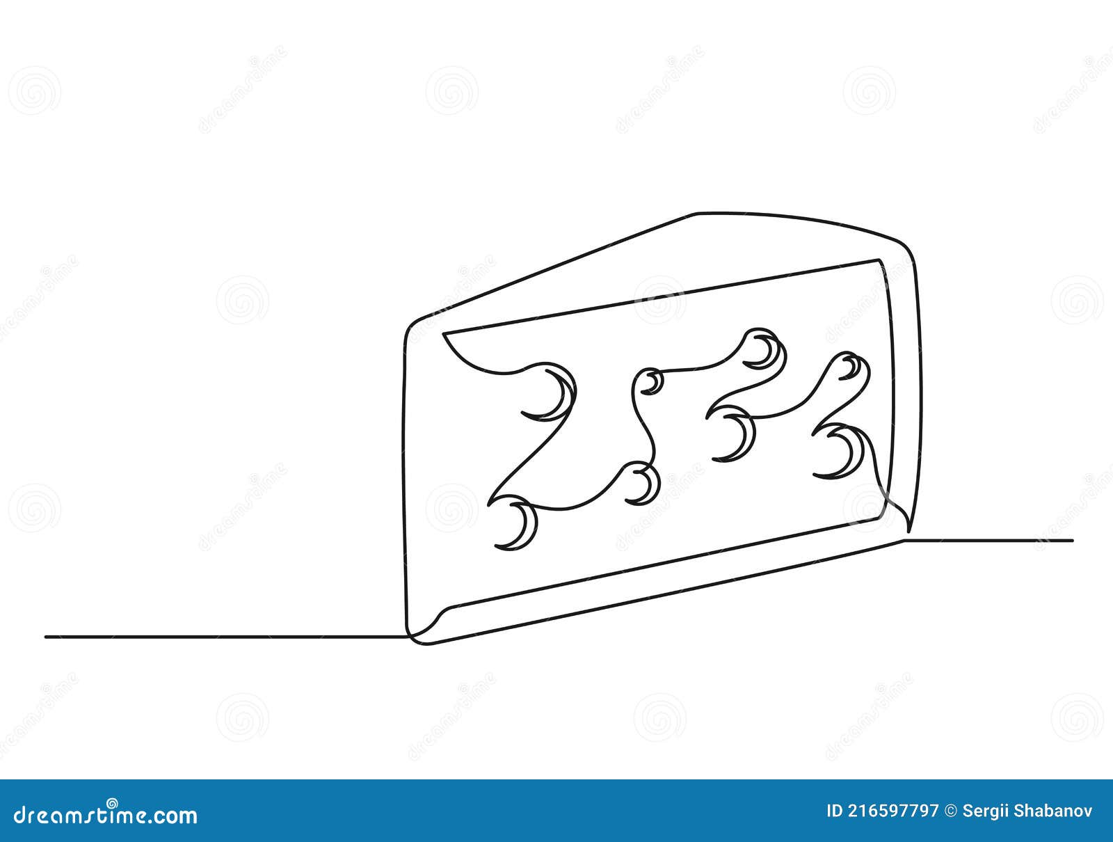 Drawing Cheese Emmental Isolated At White Background Stock Illustration ...