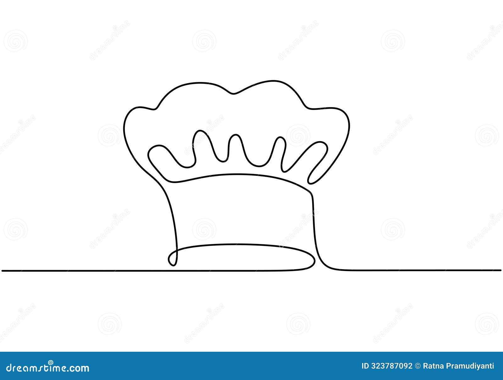 Continuous One Line Drawing of Chef Hat. Cooking Equipment Vector Stock ...