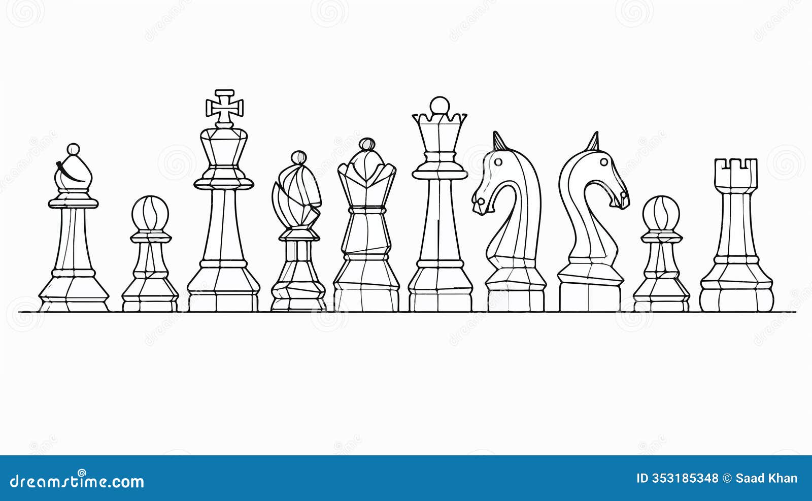 Elegant Continuous Chess Piece Line Drawing for Professional ...