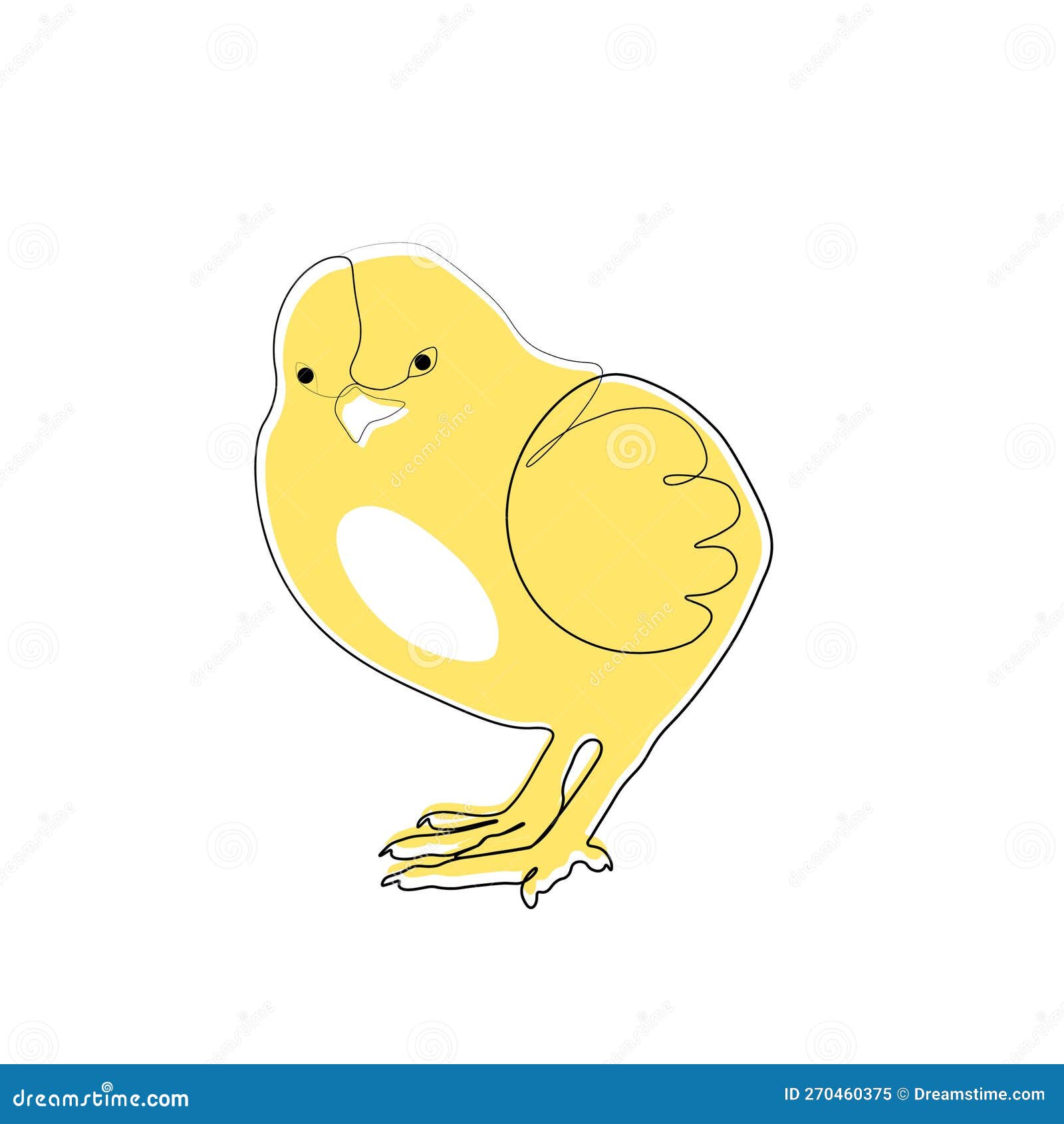Continuous One Line Drawing of a Chick. Stock Vector - Illustration of ...