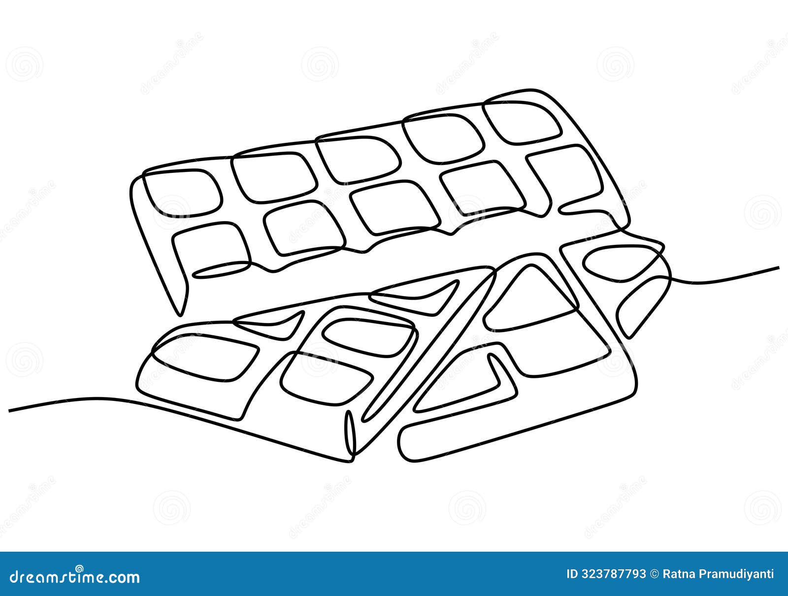 Continuous One Line Drawing of Chocolate Bar Stock Vector ...