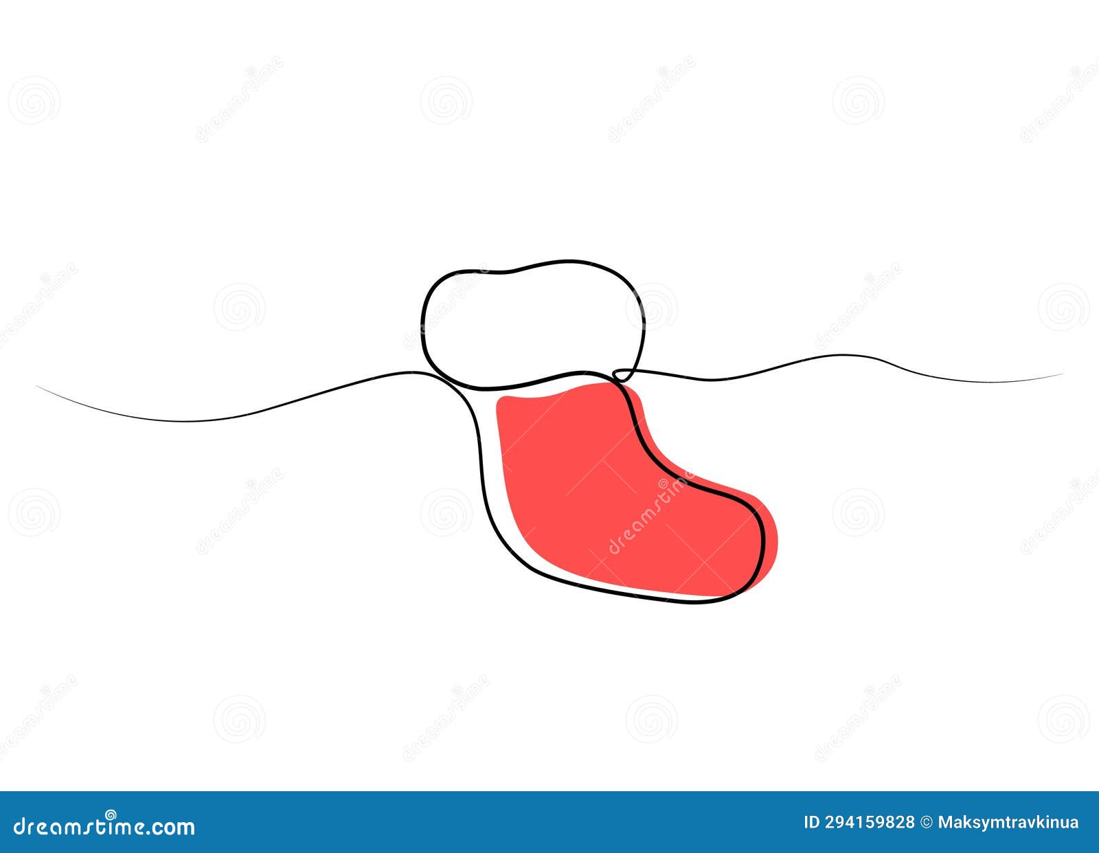 Continuous One Line Drawing of a Christmas Stocking Stock Vector ...