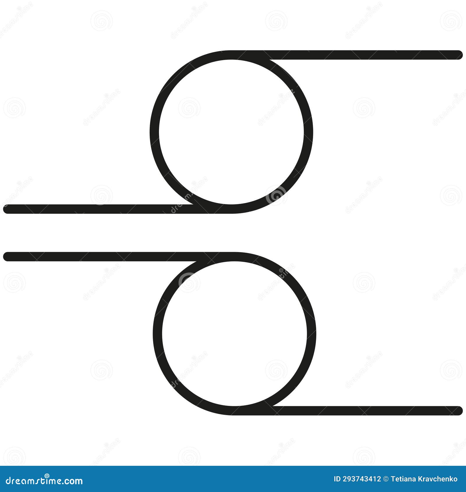 Continuous One Line Drawing of a Circle. Vector Illustration. EPS 10 ...