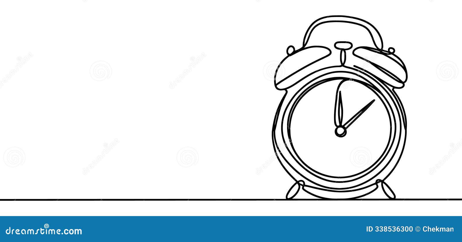 Continuous One Line Drawing of Clock. Clock Linear Icon Stock Vector ...
