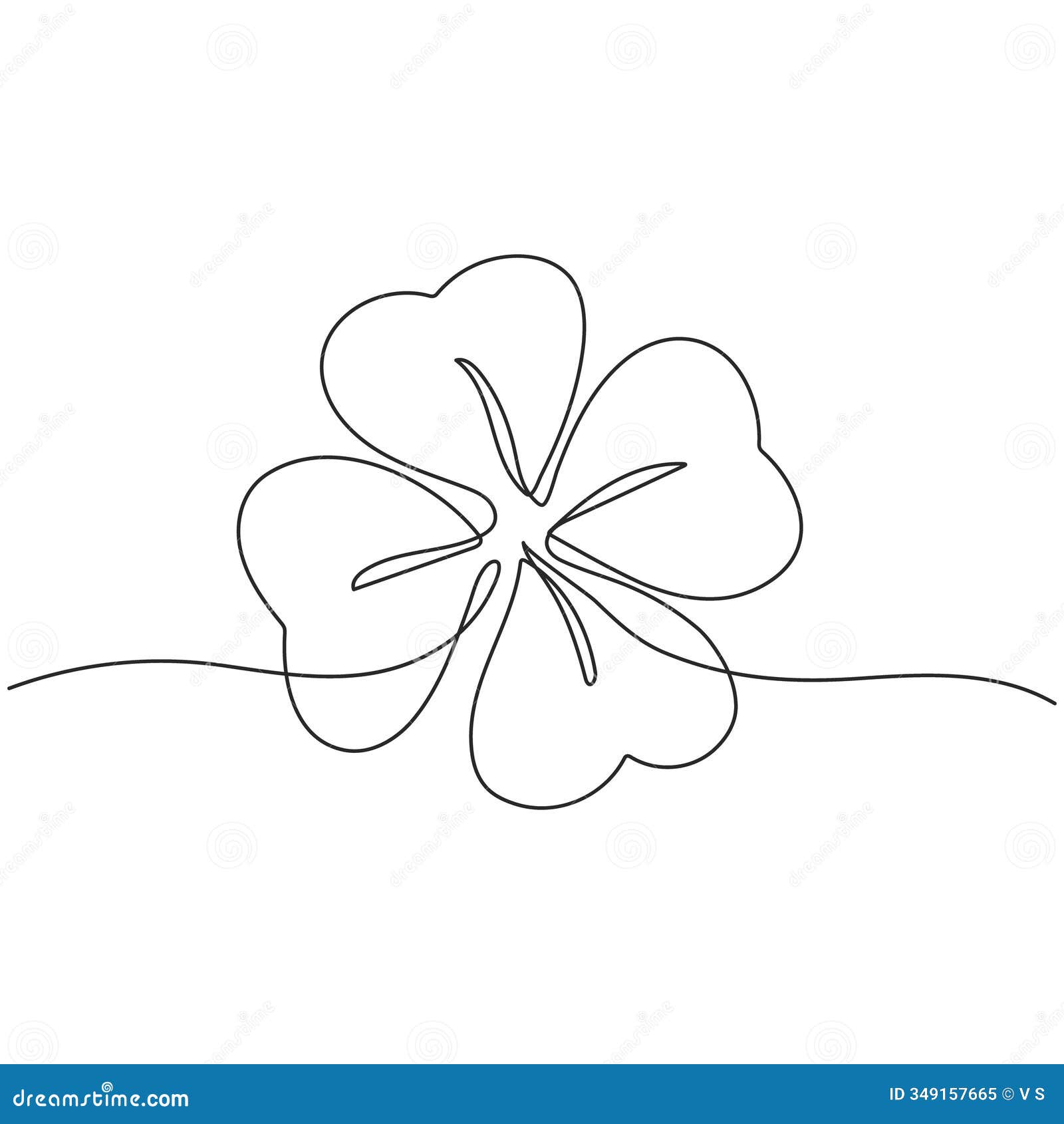Continuous One Line Drawing of Clover Leaf. St. Patrick S Day Simbol ...