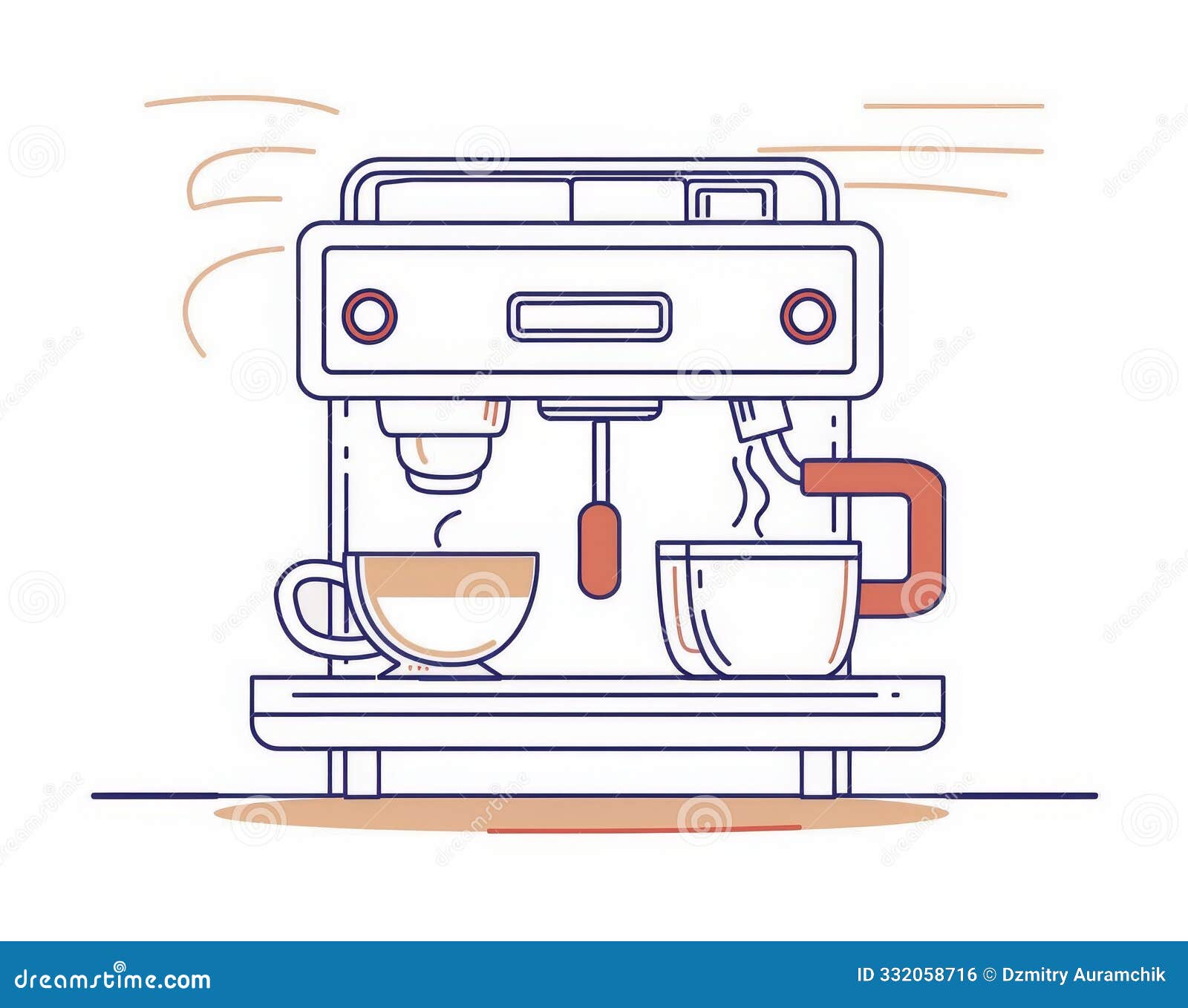 A Continuous One-line Drawing of a Coffee Maker and Moca Pot Along with ...