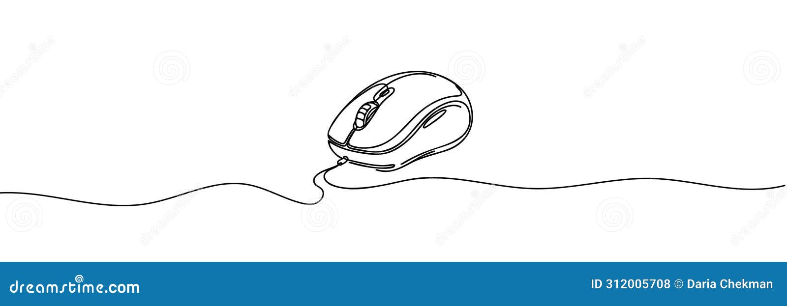 Continuous One Line Drawing of Computer Mouse Icon. Minimalism Drawing ...