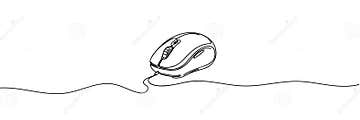 Continuous One Line Drawing of Computer Mouse Icon. Minimalism Drawing ...