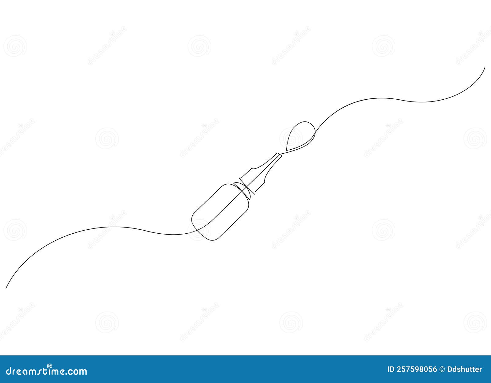 Continuous One Line Drawing. Cosmetics, Oils or Medical Drops or Spray ...