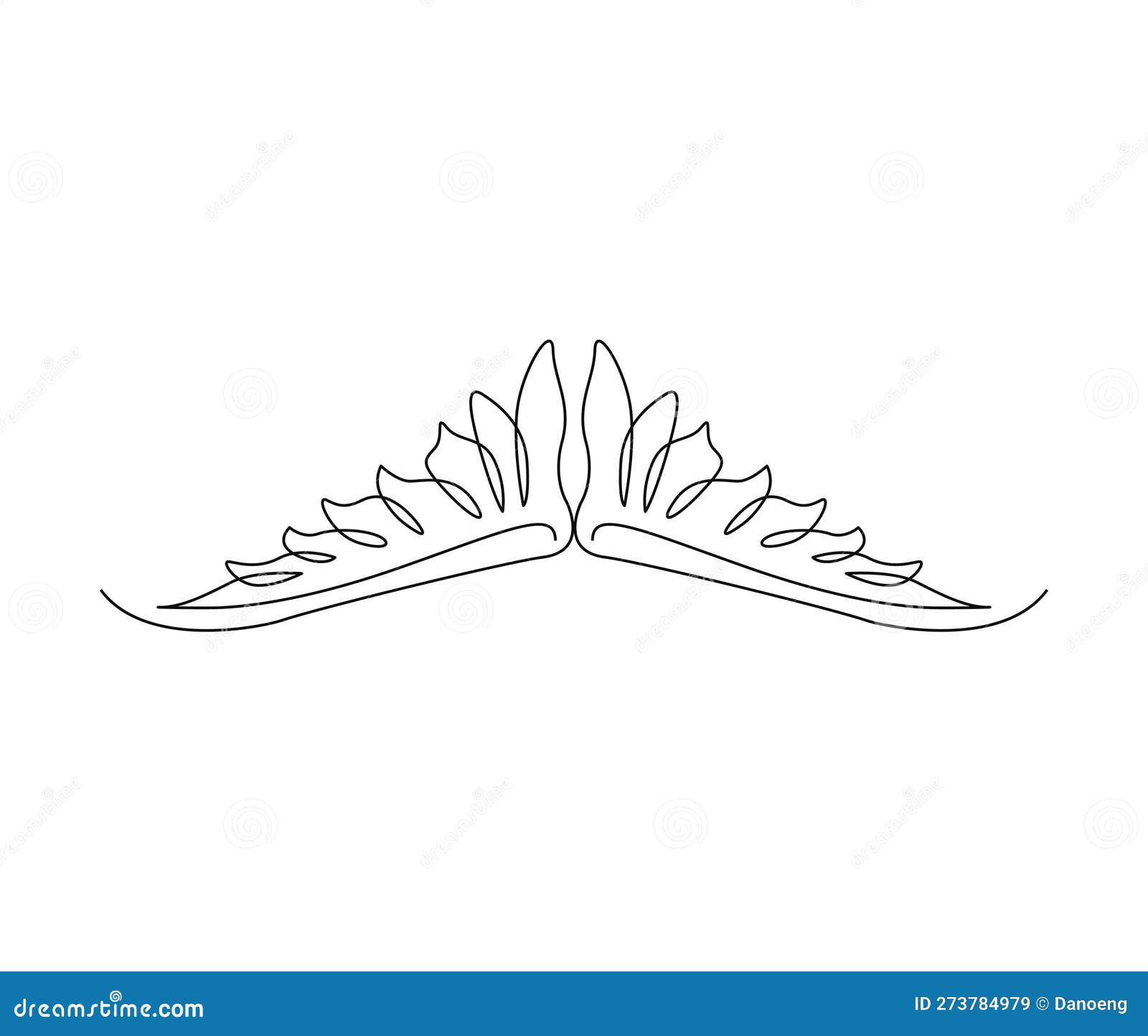 Continuous One Line Drawing of Crown. Simple Tiara Outline Design Stock ...