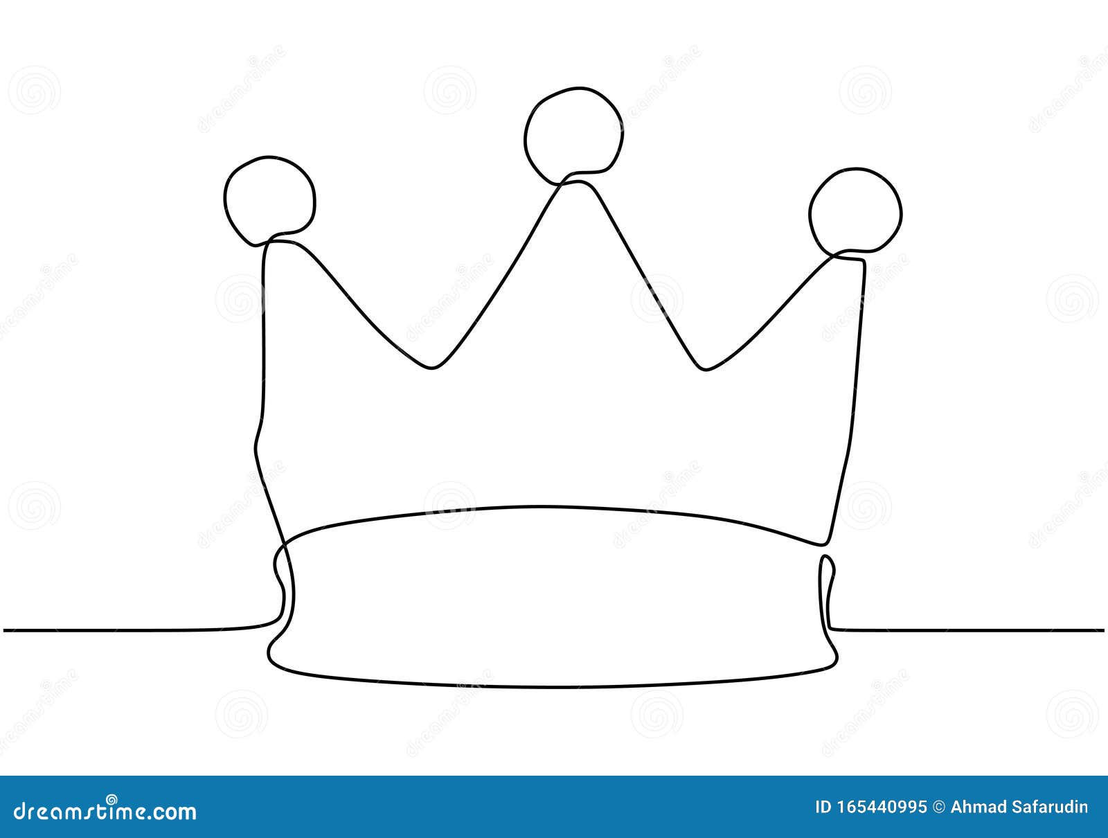 Continuous One Line Drawing of Crown Symbol of King and Majesty Stock ...