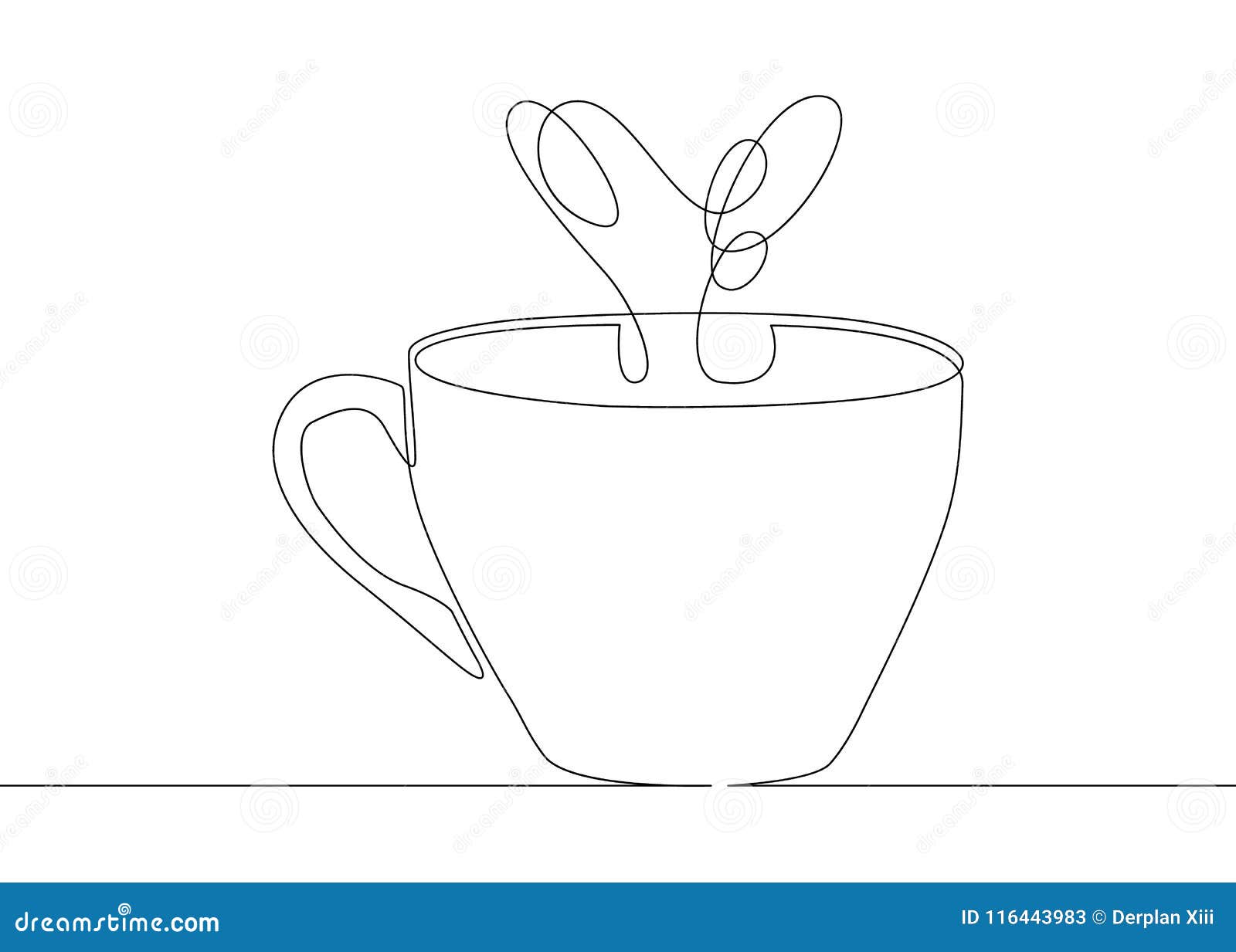 Continuous Line Drawing Cup of Coffee Stock Vector - Illustration of ...