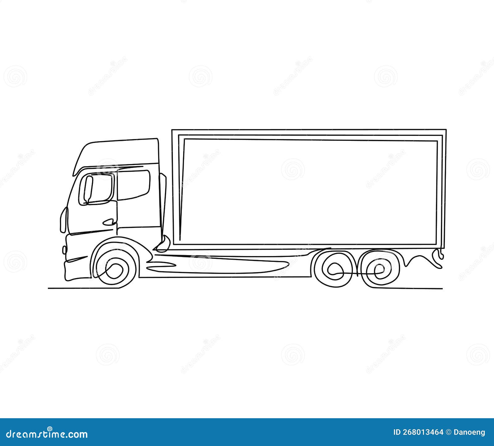Continuous One Line Drawing of Delivery Truck. Simple Cargo Delivery ...