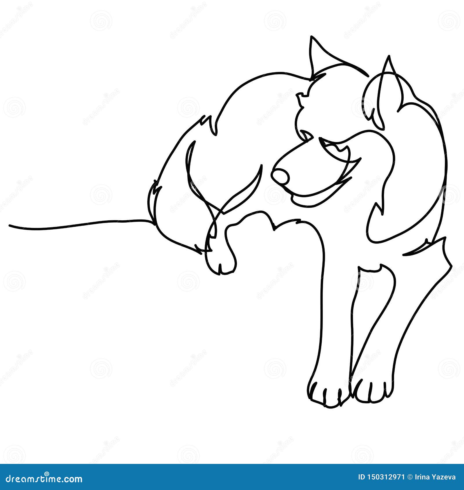Continuous One Line Drawing of a Dog Stock Vector - Illustration of ...