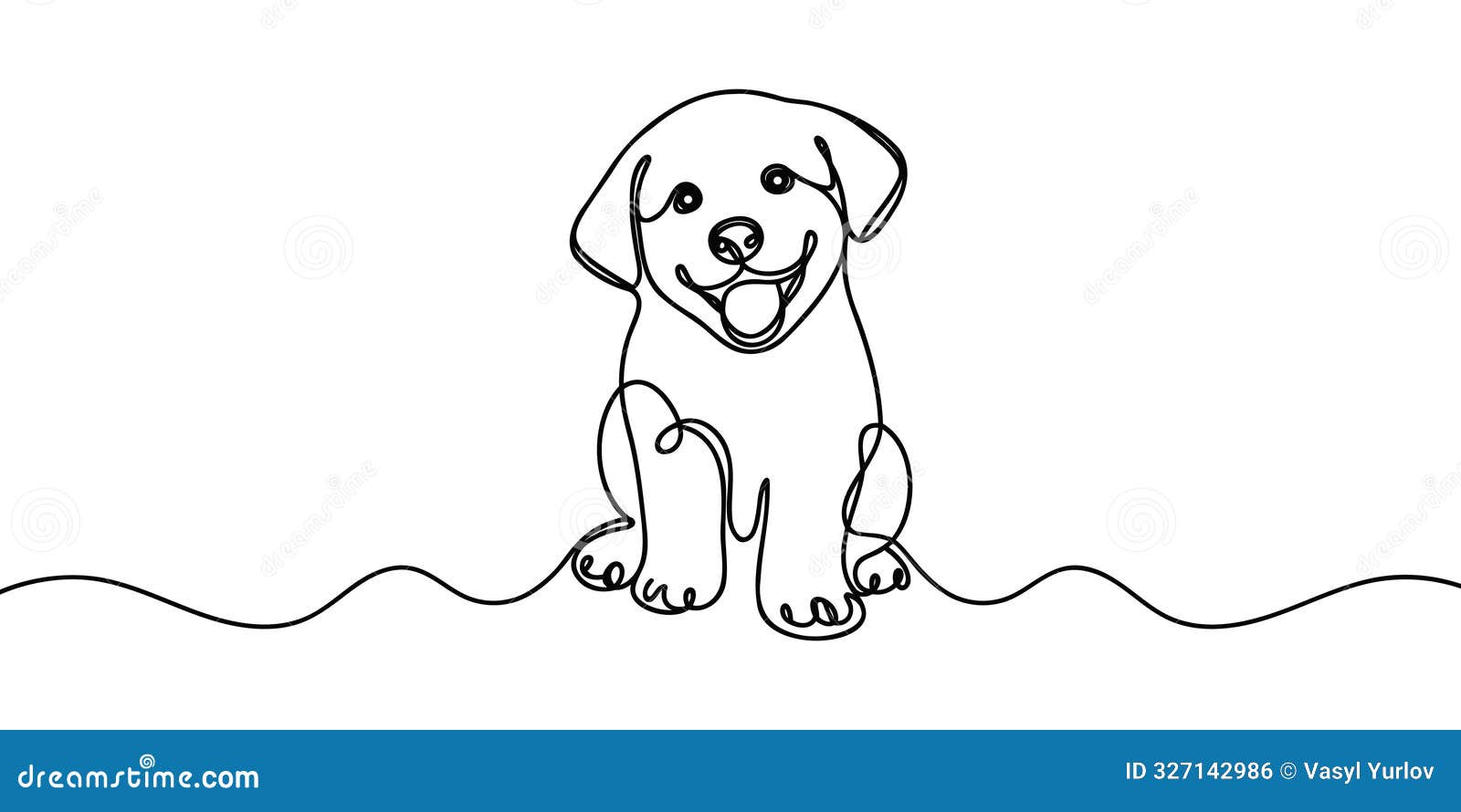 Continuous One Line Drawing of a Dog Puppy. Dog One Line Drawing ...