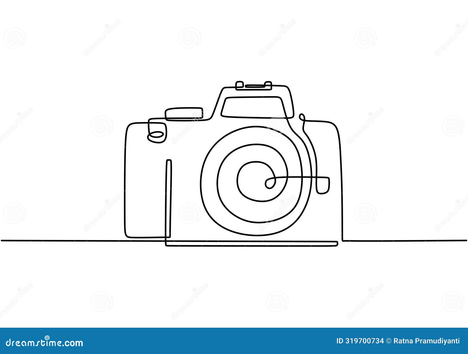 Continuous One Line Drawing DSLR Camera Stock Vector - Illustration of ...