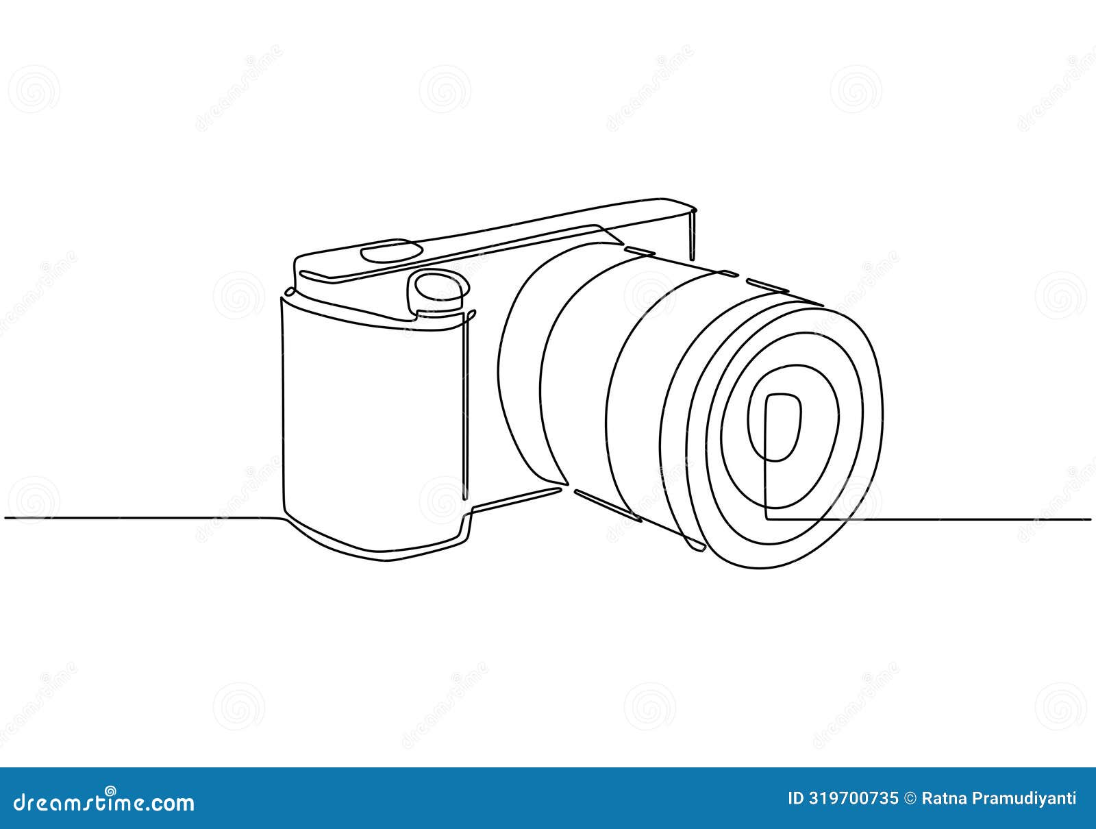 Continuous One Line Drawing DSLR Camera Stock Vector - Illustration of ...