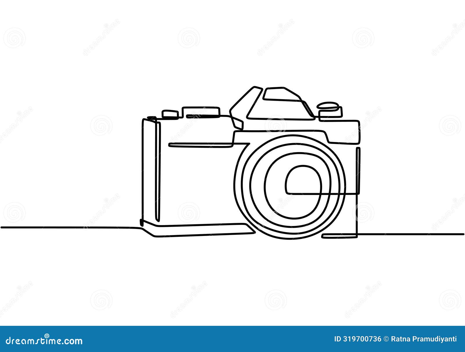 Continuous One Line Drawing DSLR Camera Stock Vector - Illustration of ...