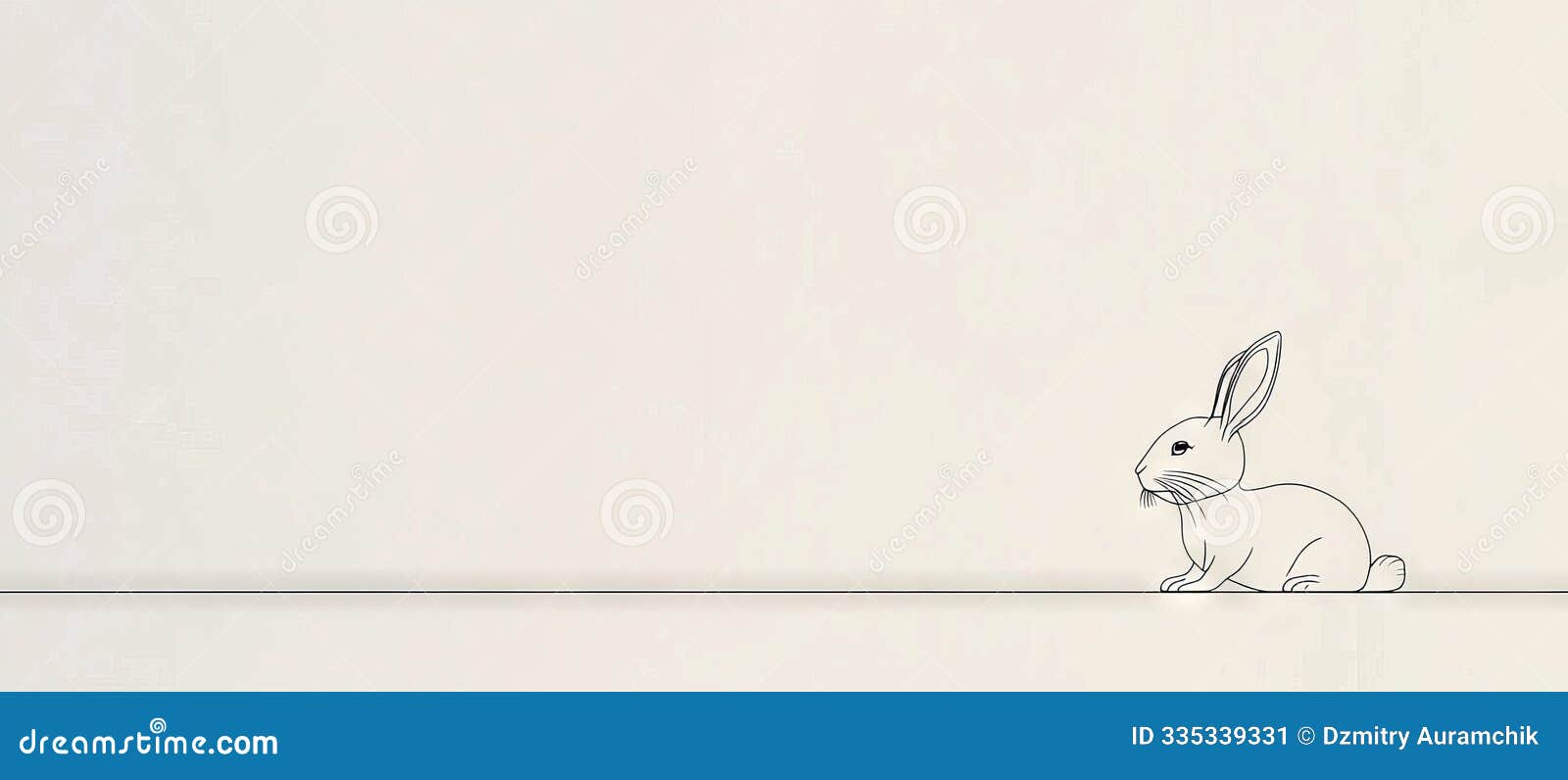 A Continuous One-line Drawing of the Easter Bunny. Cute Rabbit ...