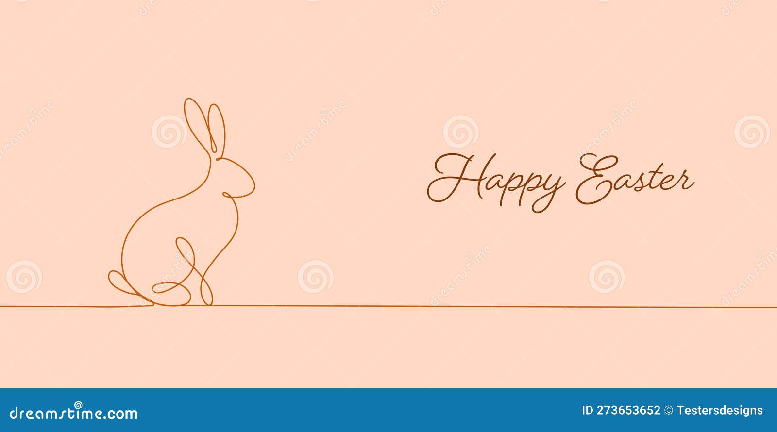 Continuous One-line Drawing of Easter Bunny. Cute Rabbit Silhouette ...