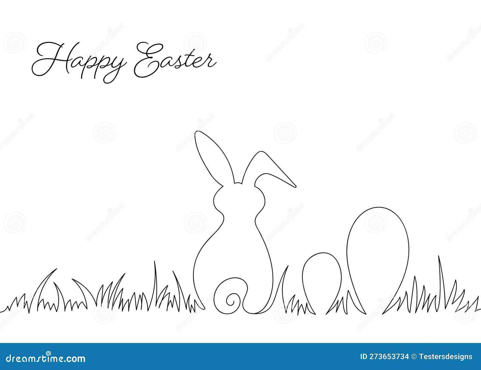 Continuous One-line Drawing of Easter Bunny. Cute Rabbit Silhouette ...