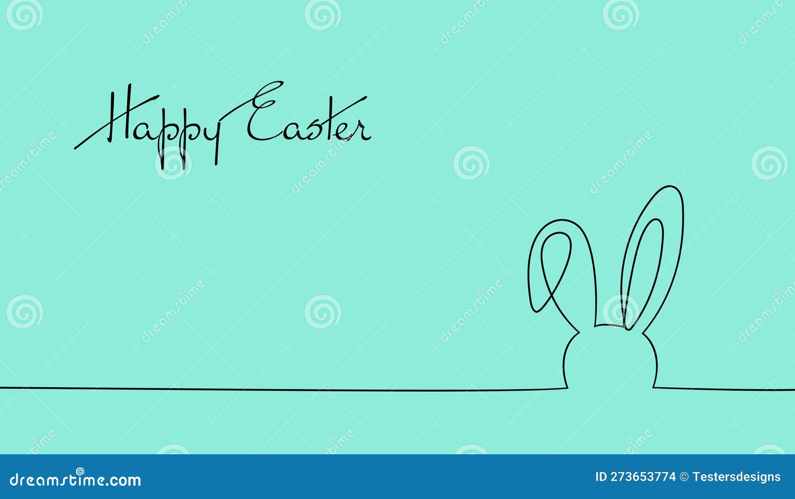 Continuous One-line Drawing of Easter Bunny. Cute Rabbit Silhouette ...