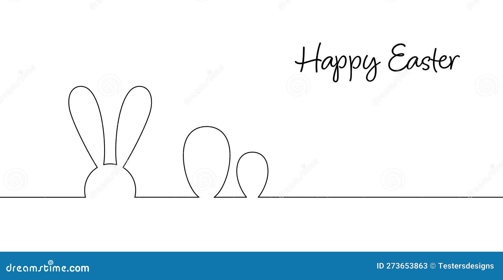 Continuous One-line Drawing of Easter Bunny. Cute Rabbit Silhouette ...