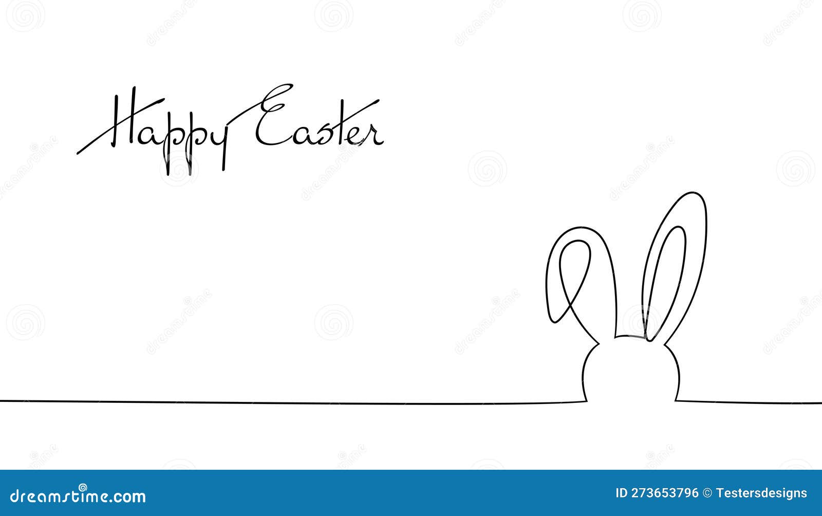 Continuous One-line Drawing of Easter Bunny. Cute Rabbit Silhouette ...