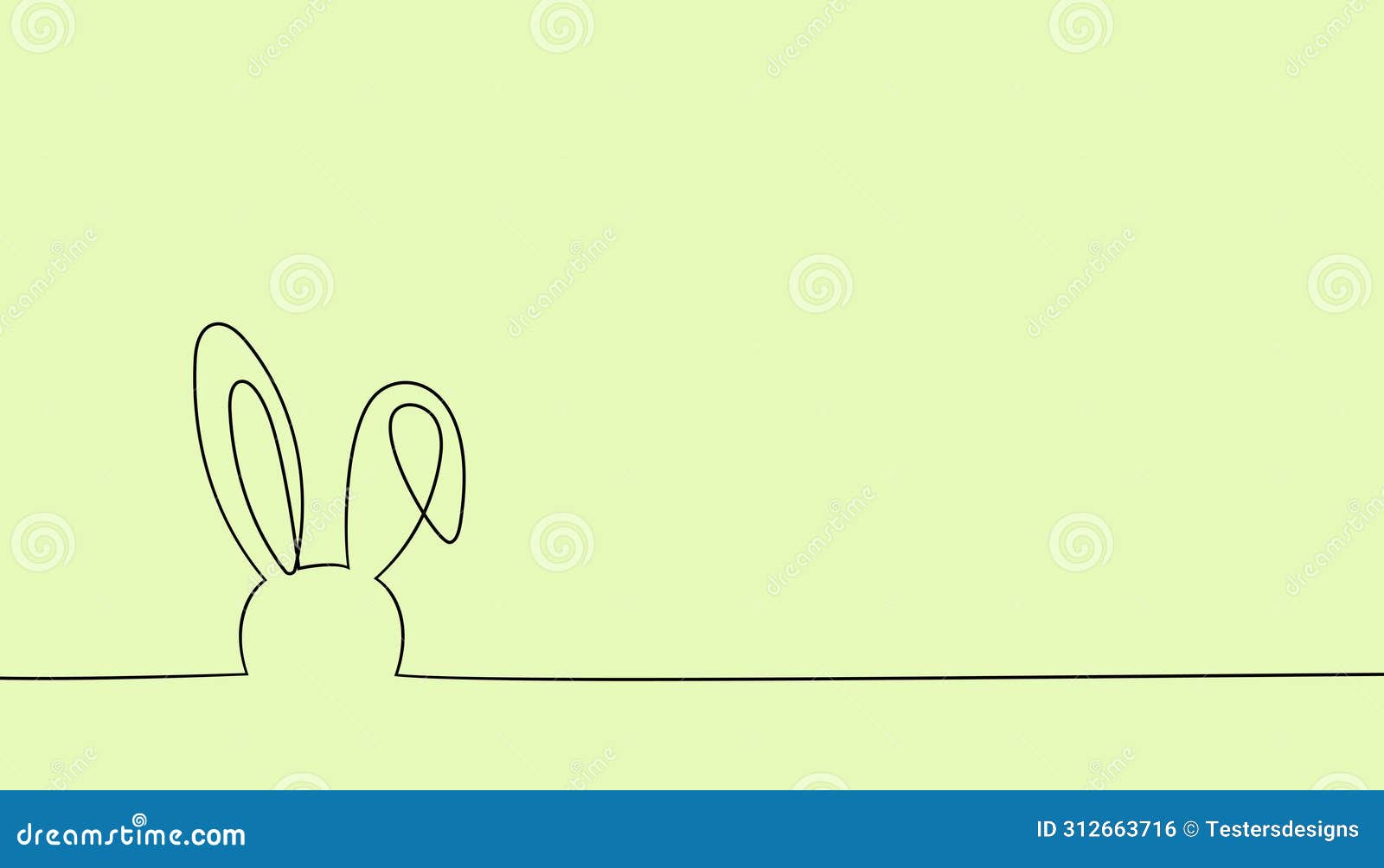 Continuous One-line Drawing of Easter Bunny. Cute Rabbit Silhouette ...