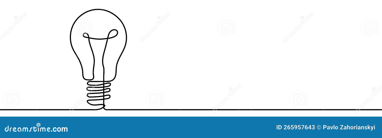 Continuous One Line Drawing of Electric Light Bulb. Concept of Idea ...