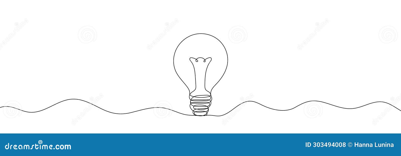 Continuous One Line Drawing of Electric Light Bulb. Vector Illustration ...