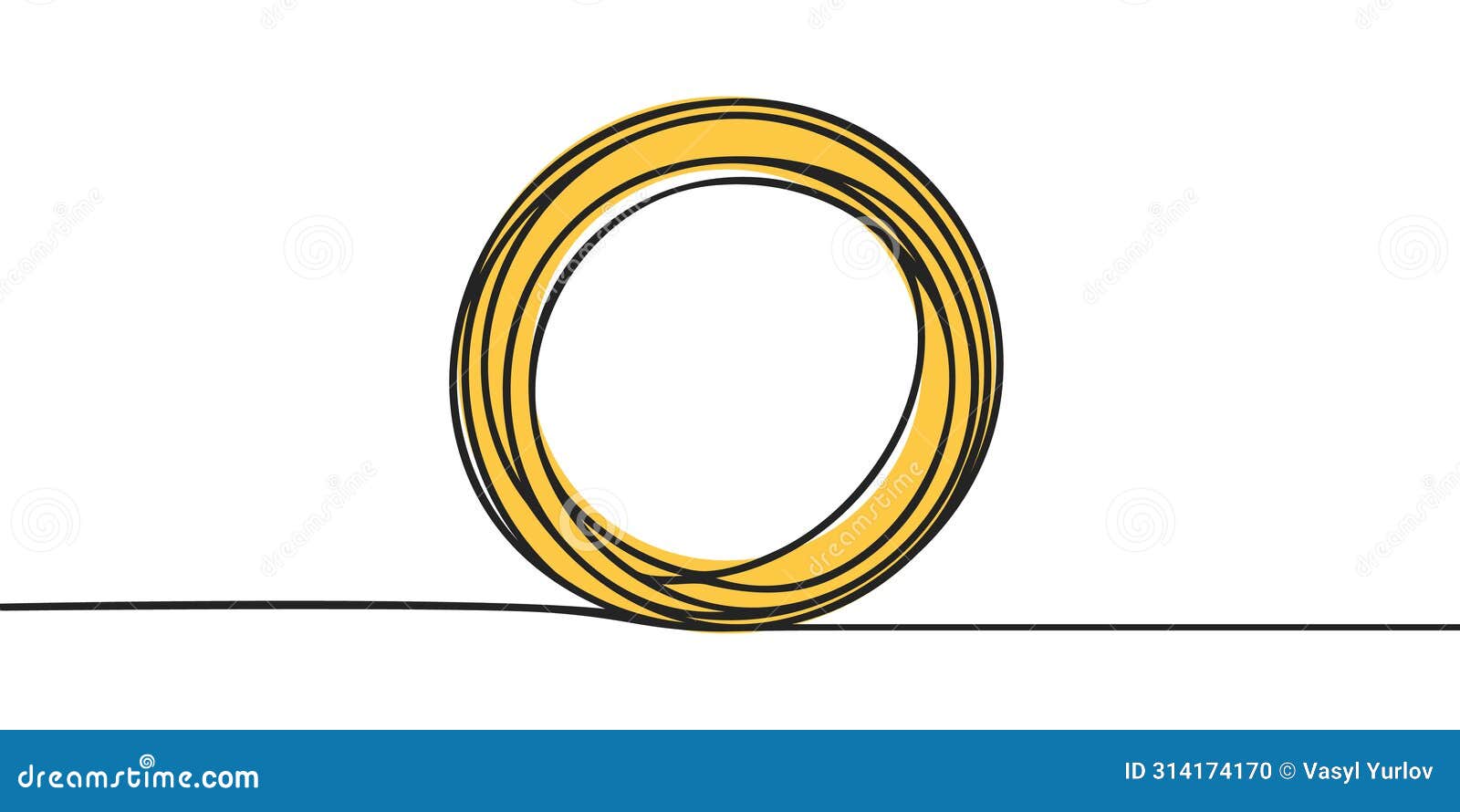 Continuous One Line Drawing of Elegant Wedding Ring Icon in Silhouette ...